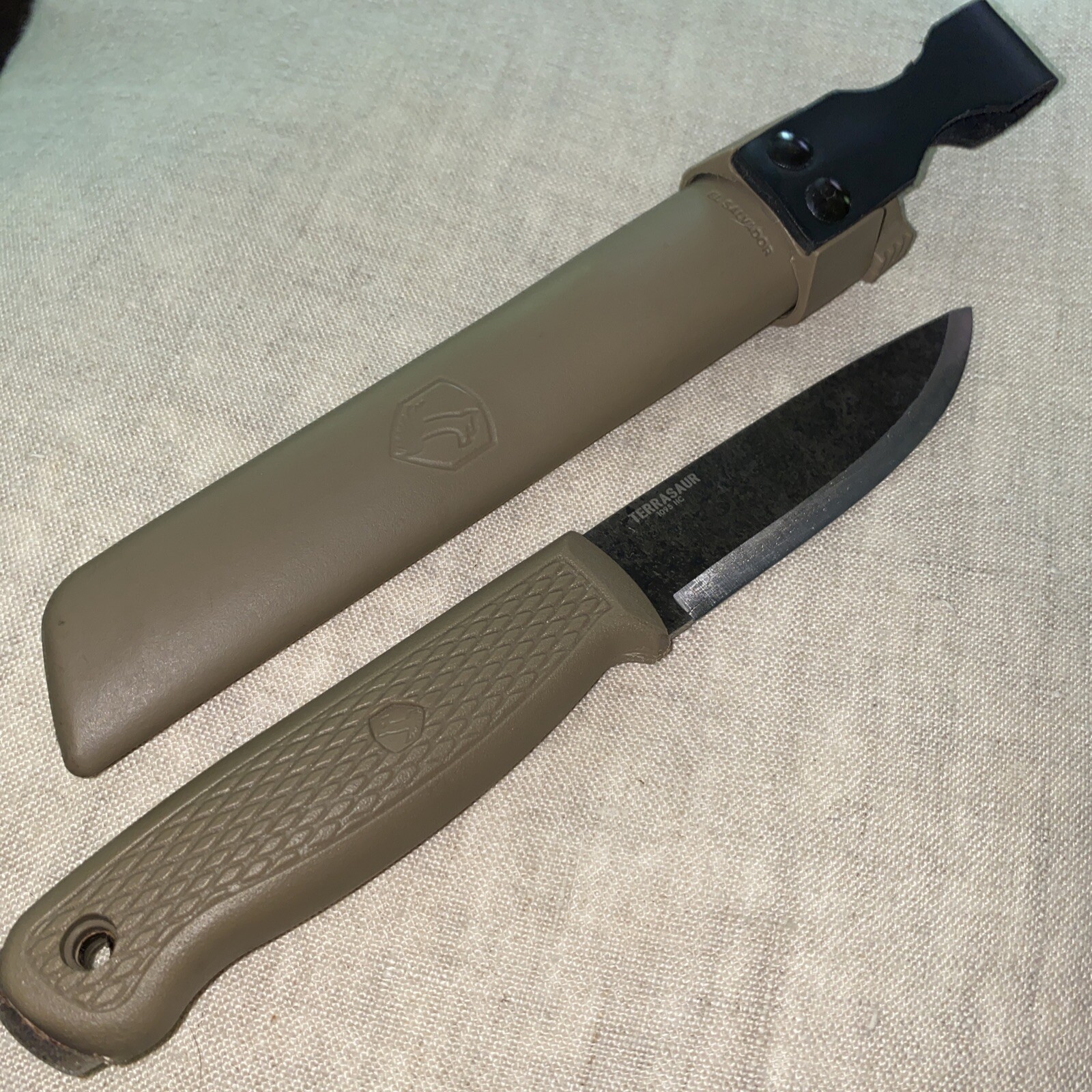 Condor T&K Terrasaur Fixed Blade Knife Desert Tan Handle Plain Edge ...