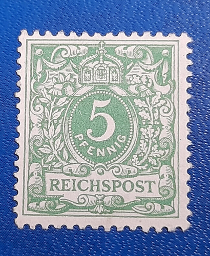 Stamp Germany Reich REICHSPOST 5 Pfennig 1889 Crown Mi. Nr. 46 c (28794 ...