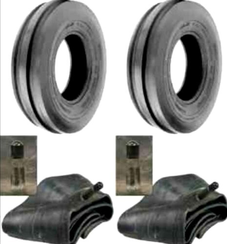 TWO 400-8 DEESTONE TRI RIB 4PLY 400x8 4.00-8 3 RIB Tractor Tires with ...