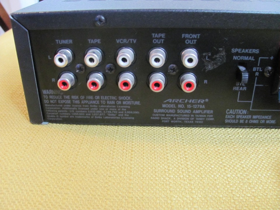 Archer Surround Sound Amplifier Model: 15-1279A - Dolby ,Tested And ...