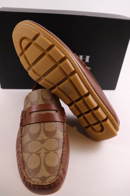 Coach Size 10 Men's Khaki Saddle Leather Mott Driver MOC Loafer for ...