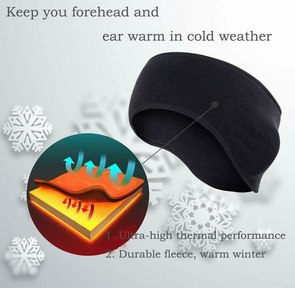 Ear Warmers Cover Headband Wrap Winter Sports Fleece Ear muffs for Men ...
