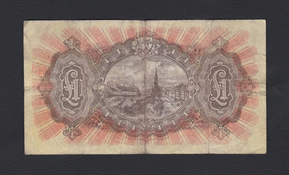 DREVER £1 THE NATIONAL BANK OF SCOTLAND 1942 SC503a A/S Last Run F (102 ...