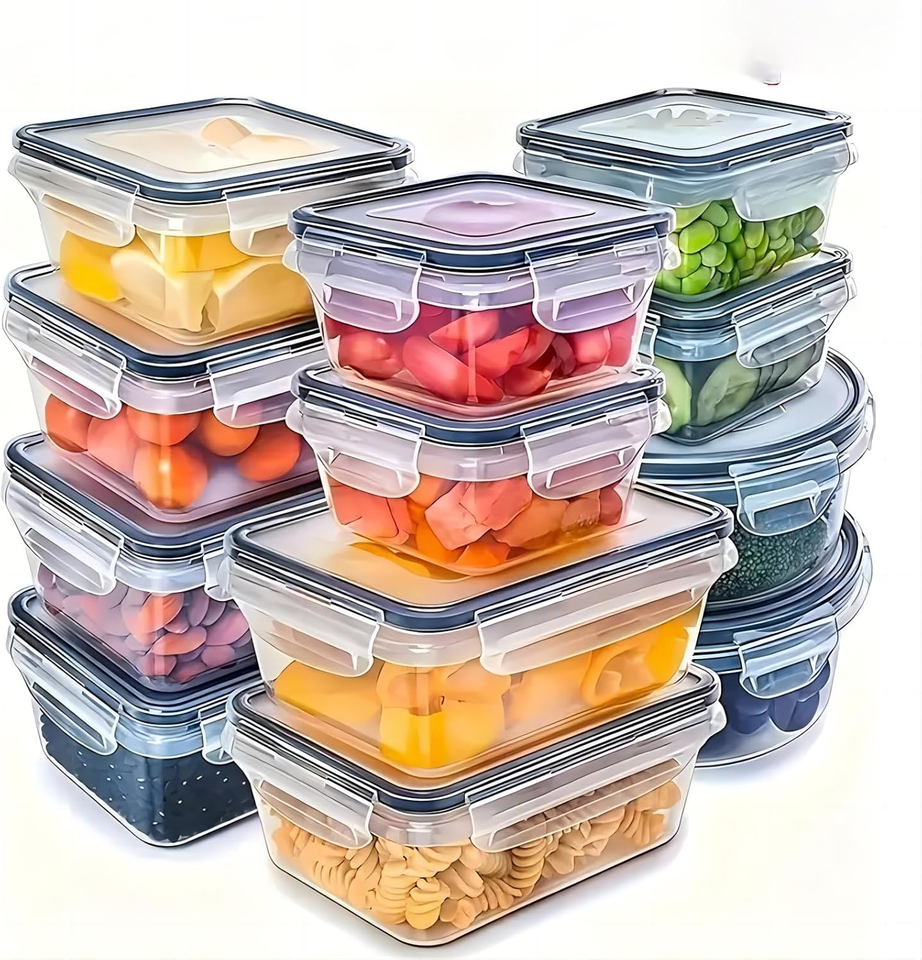 4PCS Airtight Food Storage Containers with Lids, Leakproof Microwave ...