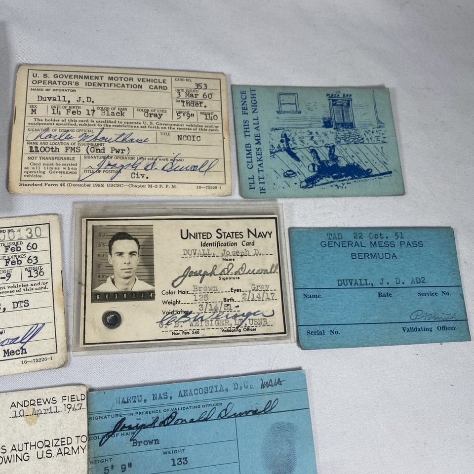 WWII US Navy ID Card Authentic Identification Card WW2 Original Lot ...