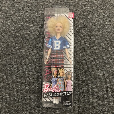 Barbie Fashionista #91 Varsity Platitude Petite Doll Blonde Pale ...