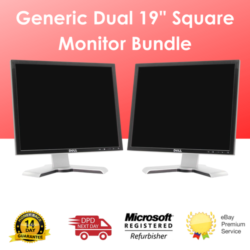 Generic Dual 19" Square Monitor Bundle 5056451725141 | eBay