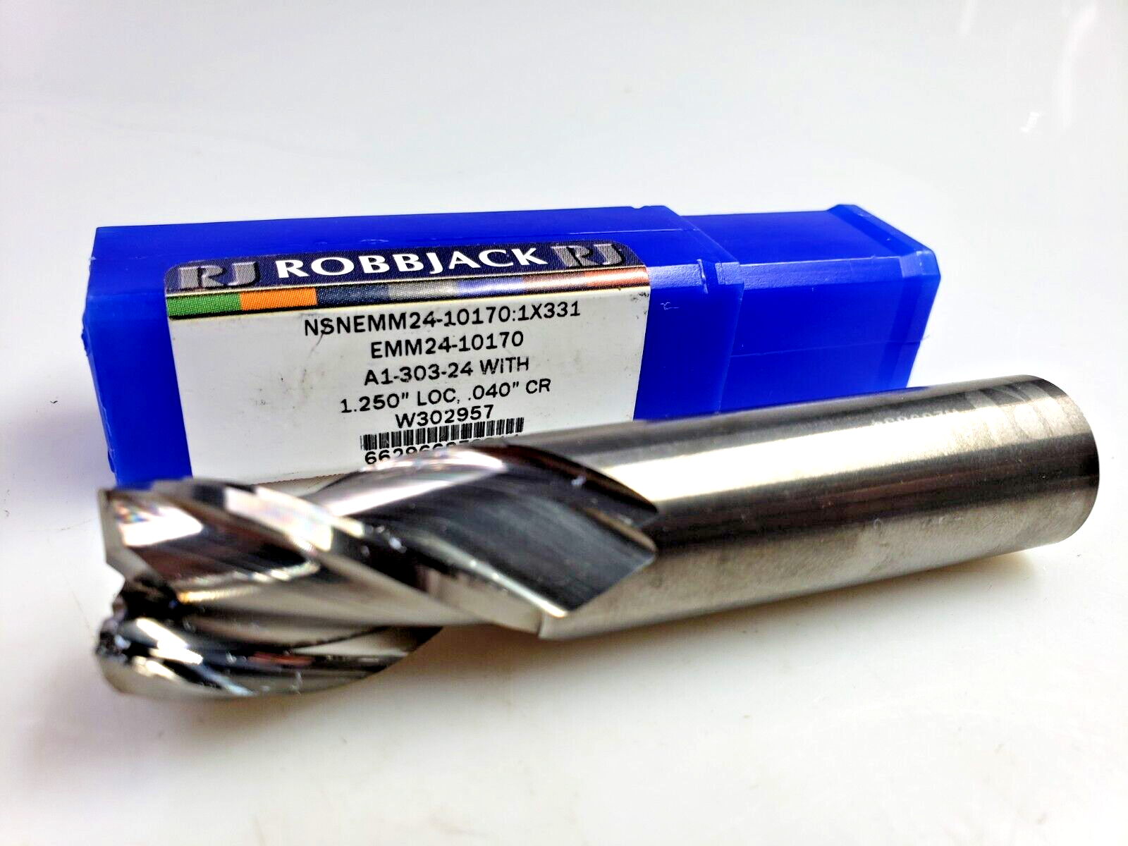 Robb-Jack 3/4" x 3/4 x 1-1/4 x 4 R.04 Solid Carbide End Mill .75 3 FL ...