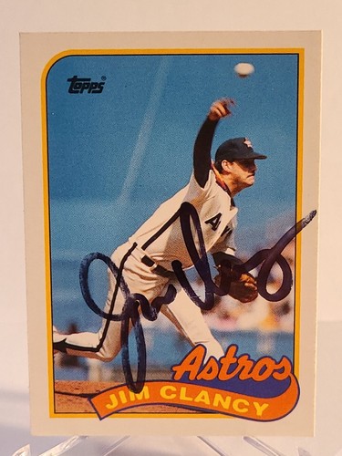 JIM CLANCY Signed 1989 Topps Traded #19T Card - Autograph Astros/Blue ...