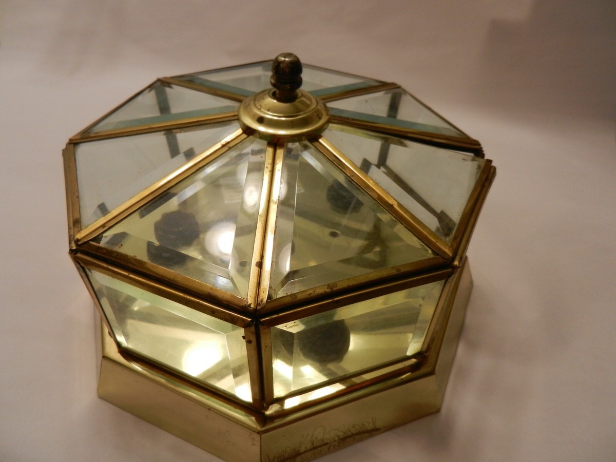Octagon Brass Ceiling Light Fixture Putney Ceiling Light | CHARLES