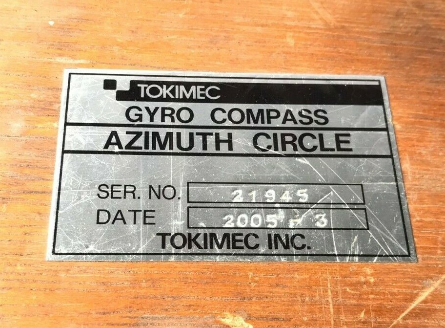 Tokimec Gyro Compass Azimuth Circle S/N 21945 | eBay