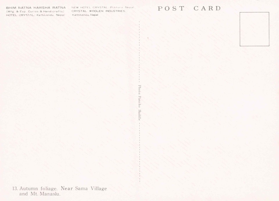 Autum Foliage Near Sama Village & Mt. Manaslu, Nepal 4.25 x 5.25 ...