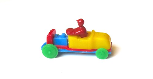 Vintage Plastic Pull Apart Puzzle Keychain, Old-Time Racecar | eBay