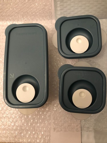 Tupperware Crystalwave Green Modular Set: 2- 3/4 Cup Square + 1- 2 Cup ...