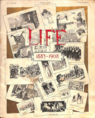 JANUARY 2, 1908 LIFE MAGAZINE, 1883-1908, 25TH ANNIVERSARY ISSUE | eBay