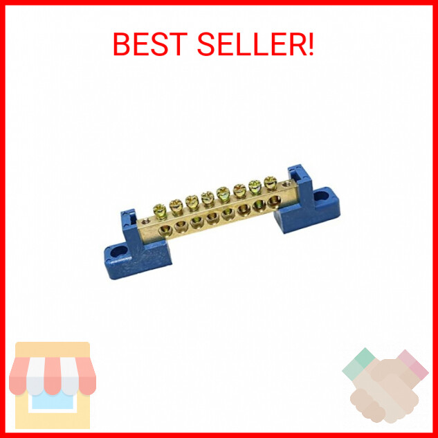 RLECS 2pcs Terminal Bus Bar 8 Positions Terminal Block Brass Wire Screw ...