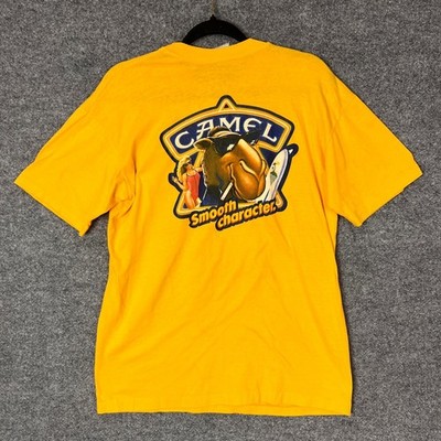 Vintage Camel Cigarettes Joe Cool Smooth Character Yellow T Shirt Men's ...