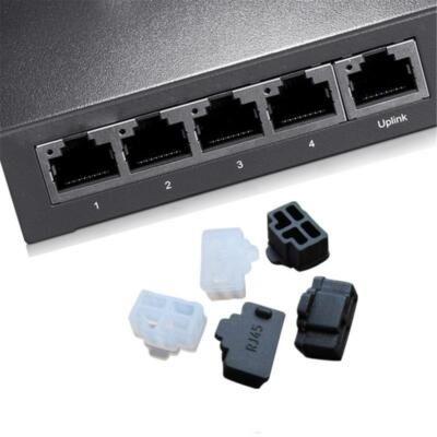Ethernet Hub Port RJ45 Anti Dust Cover Cap Protector Plugs 100Pcs Black ...