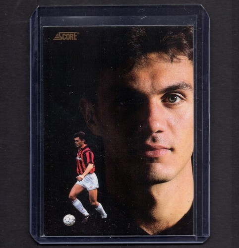 PAULO MALDINI 1991-92 Italian Score Rookie RC Soccer Card AC MILAN #424 ...