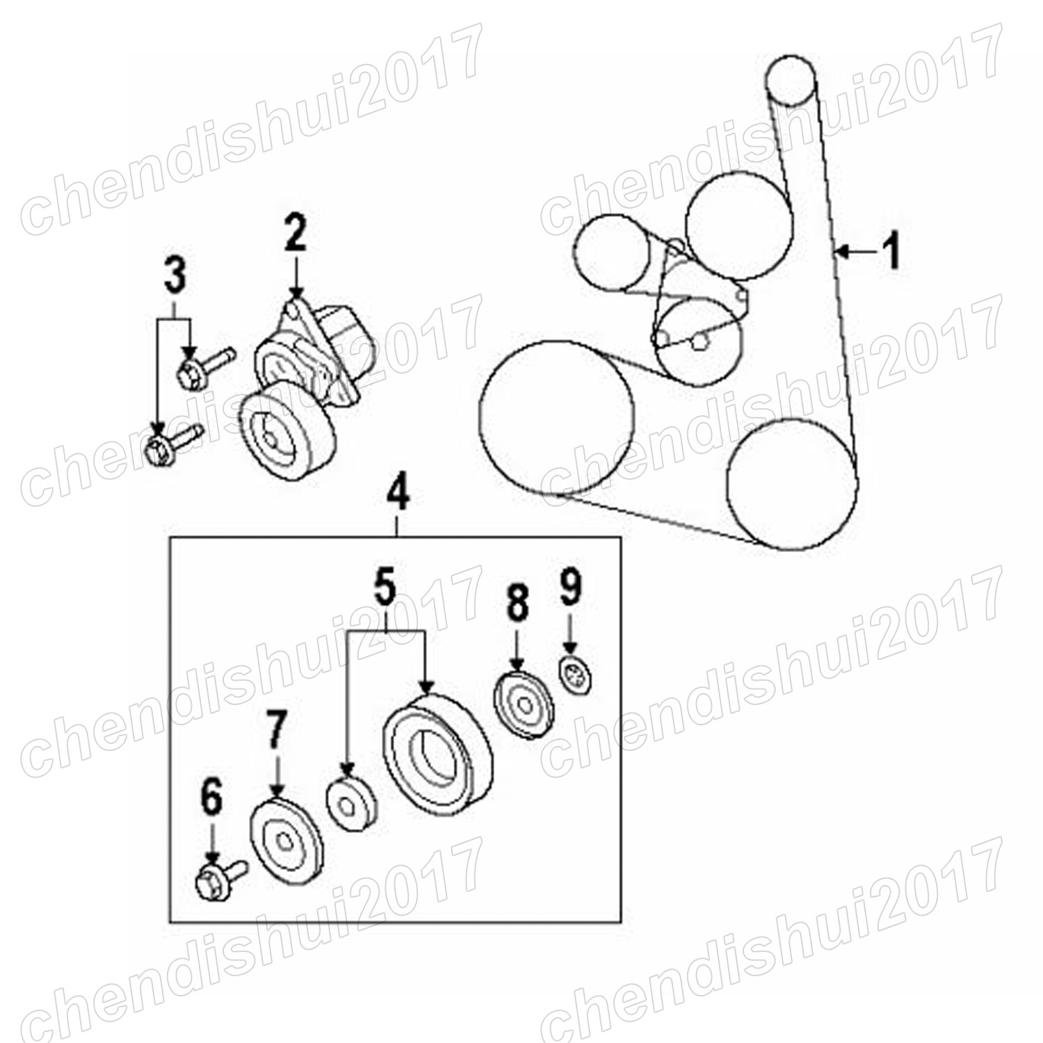 Serpentine Automatic Belt Tensioner for Nissan Altima Sentra Rogue ...