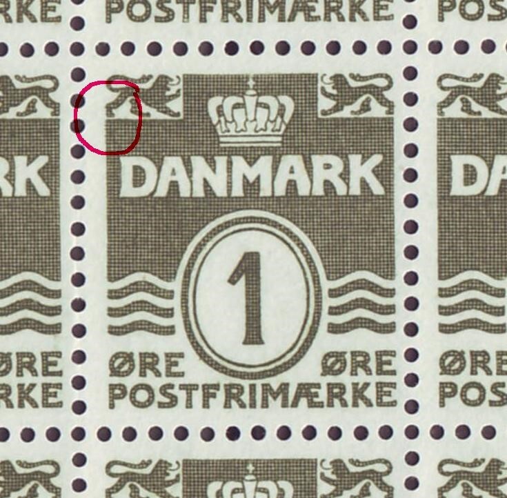 p6053/ Denmark MNH 1öre Sheet (L146) w/Sava Double impression Variety ...
