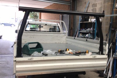 Black Stainless Ladder Rack Adjustable Width, Fit Toyota hilux Tray ...