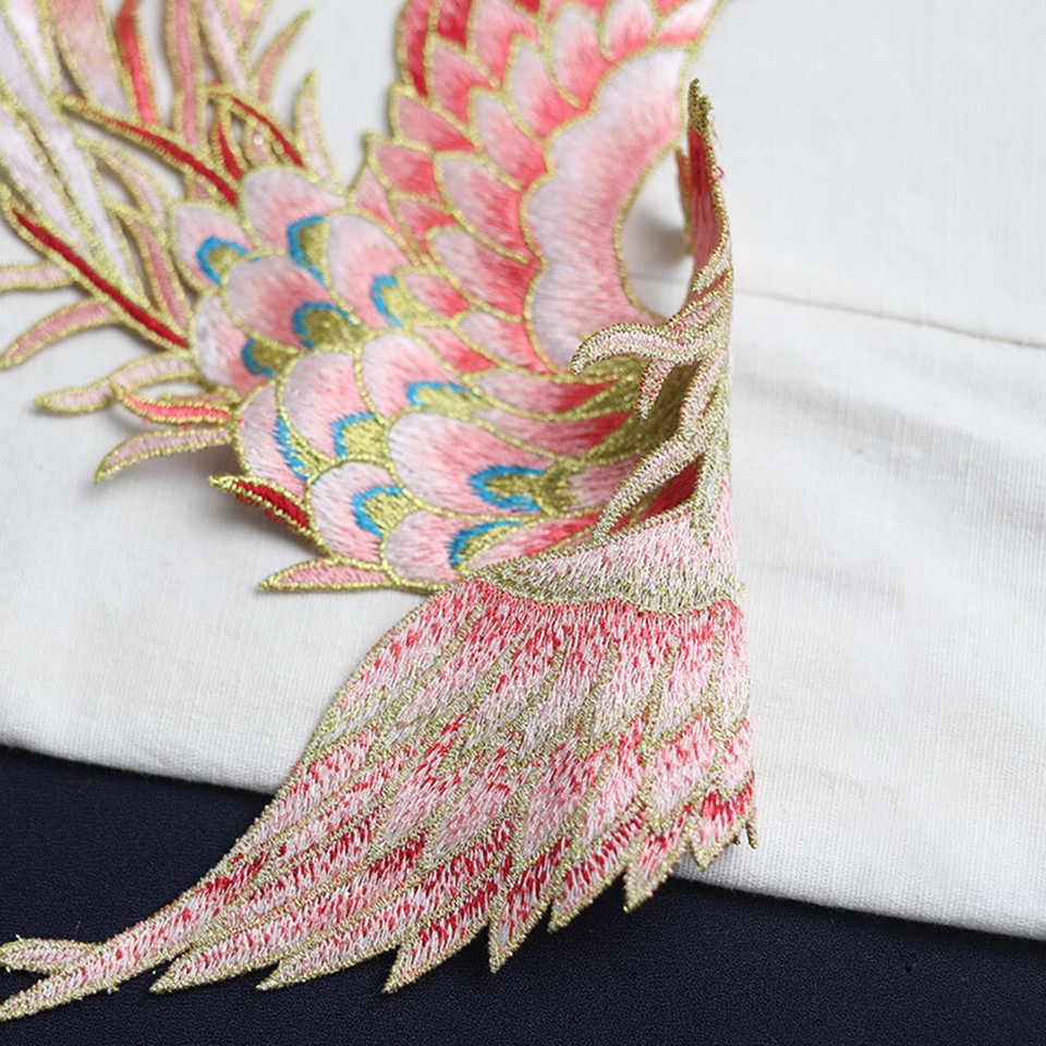 Chinese Fine Embroideried Gold Edge Phoenix Patches Sew on Clothing ...