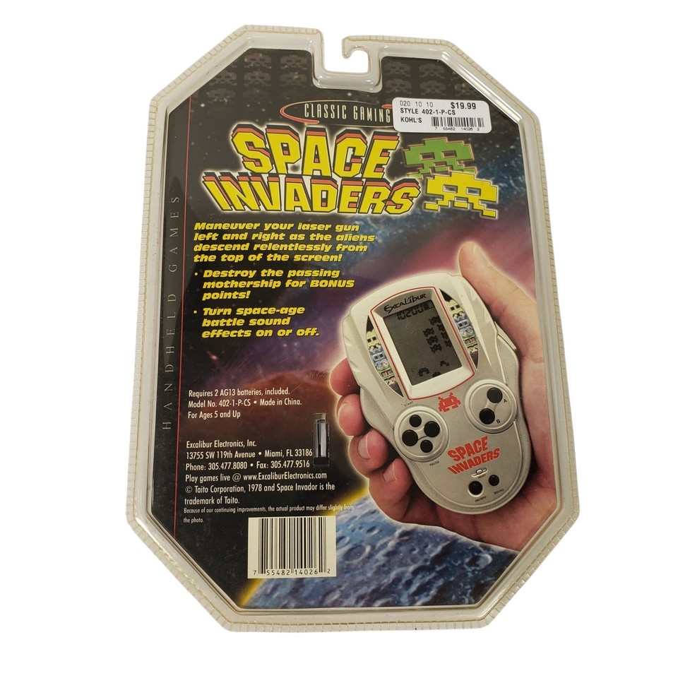 Classic Gaming Space Invaders Handheld Game Electronic Retro Excalibur ...