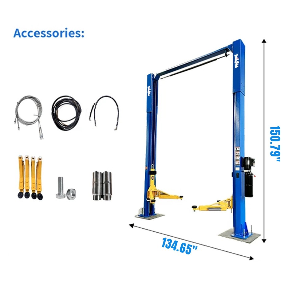 TCE 2 Post Lift 10000lbs 220V Two Post torin Lift extend-height 150.79 ...