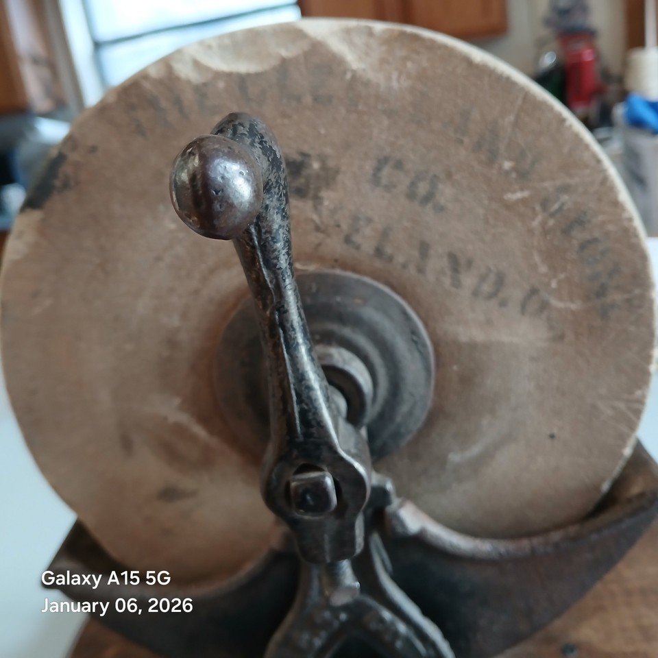 Antique CS Co Hand Crank Grinding Wheel Cast Iron Shapening Stone | eBay