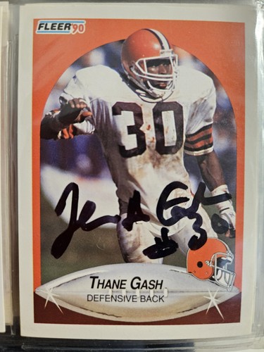 1990 Fleer #49 Thane Gash Signed Autographed Football Card Browns | eBay