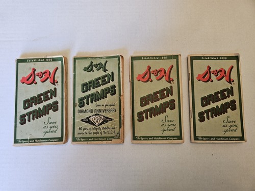 Lot of (4) Vintage S & H Green Stamp Books Full With Stamps | eBay