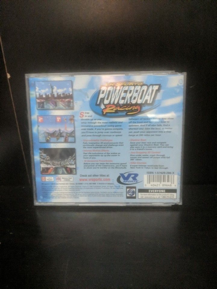 VR Sports Powerboat Racing (Sony PlayStation 1, 1998) complete ~ trl8 ...