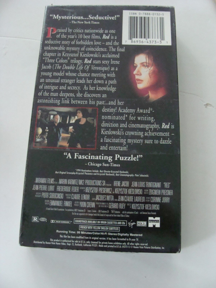 NEW SEALED RED (VHS 1994) Irene Jacob Love Drama Rated R in French | eBay