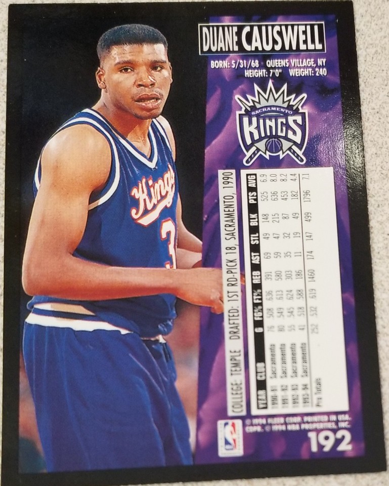 1994-95 Fleer #192 Duane Causwell Sacramento Kings Basketball Card | eBay