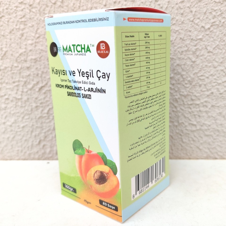 Matcha Apricot & Green Tea Detox Antioxidant Burner All Natural 20 ...