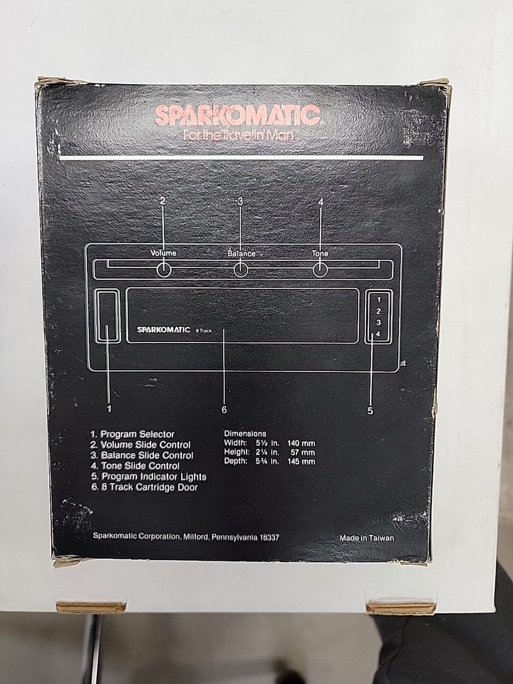 NOS Sparkomatic 8 Track Player Car Audio Equipment NEW IN THE BOX NEVER ...