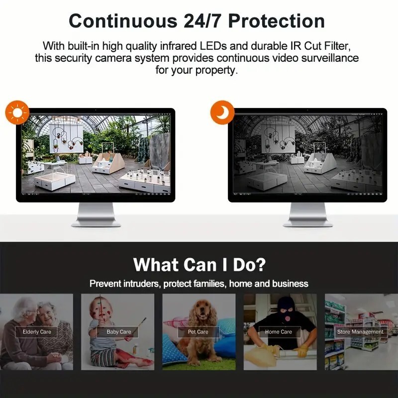 5MP HD 8CH DVR 8 Home Outdoor Cameras CCTV Security System Motion ...