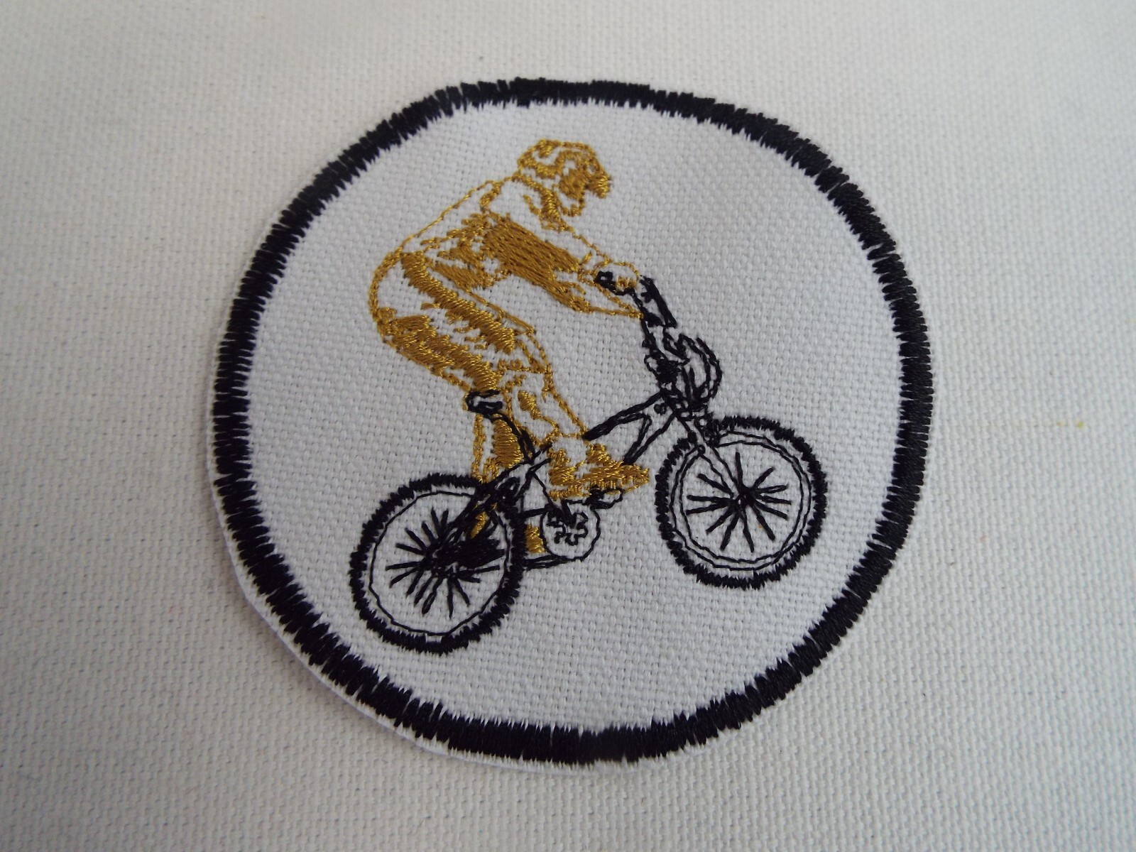 Gold BMX Bike Rider Embroidered Iron-on Patch | eBay