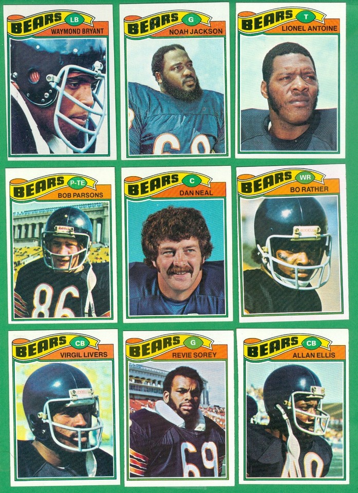 1977 TOPPS CHICAGO BEARS TEAM SET NM/MT PLANK RC WALTER PAYTON 2ND CARD ...