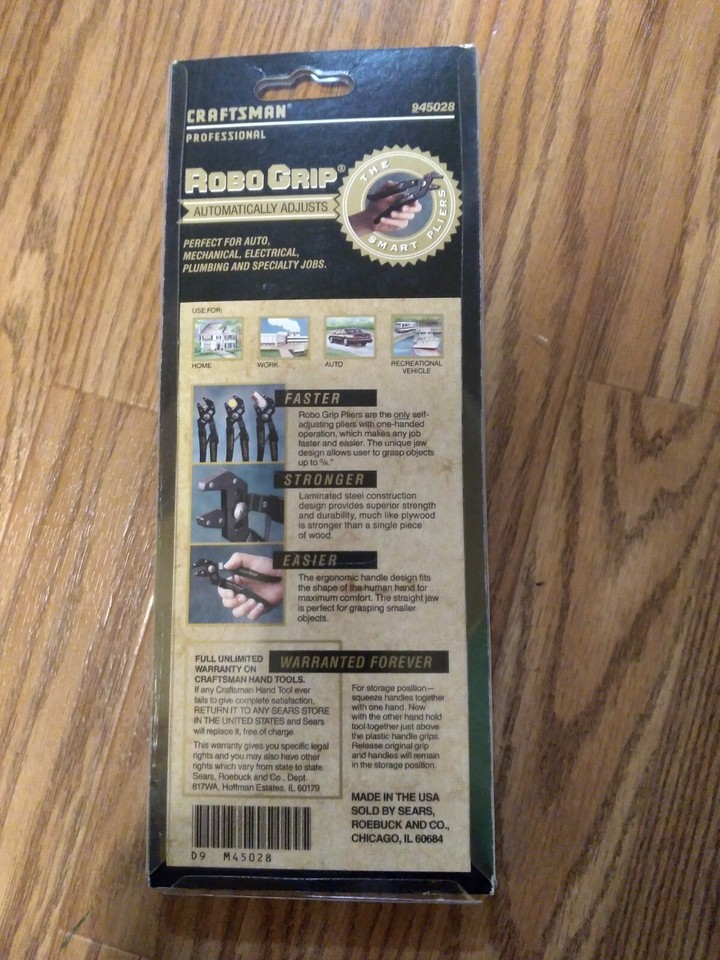 CRAFTSMAN Professional9 45028 7" Robo Grip Self-Adjusting Pliers USA | eBay