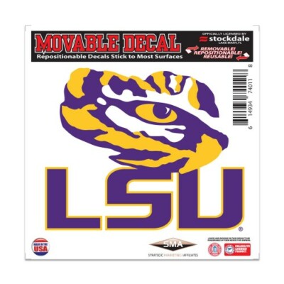 LSU TIGERS MOVABLE DECAL 6"X6" CAR WINDOWS WALLS LAPTOPS LIKE FATHEAD ...