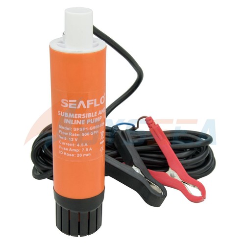 Marine Boat SEAFLO 500GPH Submersible Pump 12V Inline Water Pump W/ 5m ...
