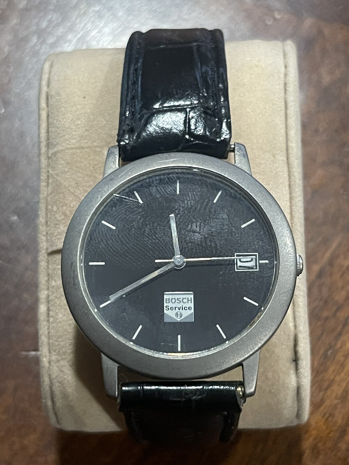 Bosch Watch With Black Leather Strap Titanium Case - Gem