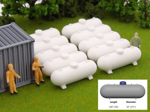 HO Scale Propane Filling Station – 10x 500-Gallon Tanks + 1 Shed – 3D ...
