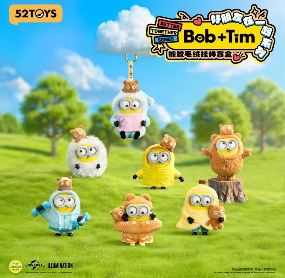 52toys Minions Bob+tim Better Together Vinyl Plush Pendant Toy Gift # ...