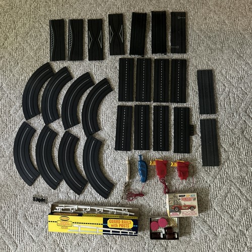Vintage Aurora Model Motoring HO Slot Car Track Set Straight Curve ...