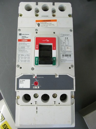 Cutler Hammer LGH3630NN 500 AMP TRIP 600 V 3 Pole L630H Circuit Breaker ...