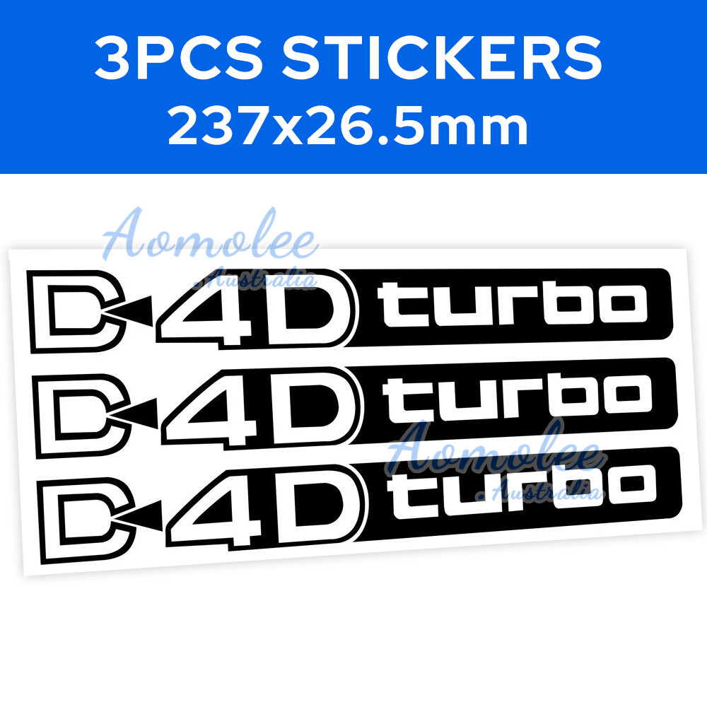D4D Turbo Satin Black Decal Fits Toyota Prado Diesel Landcruiser 4WD ...