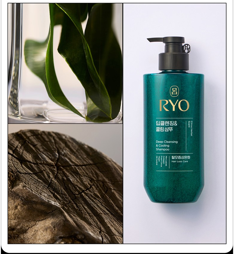Ryo Deep Cleansing & Cooling Hair Loss Care Shampoo 16.2OZ Oily Scalp K ...